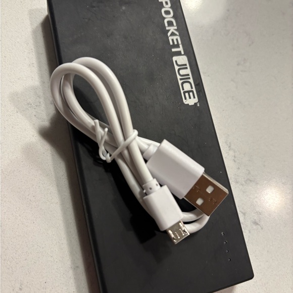 Other | Pocket Juice Black Portable Charger With White Cable | Poshmark
